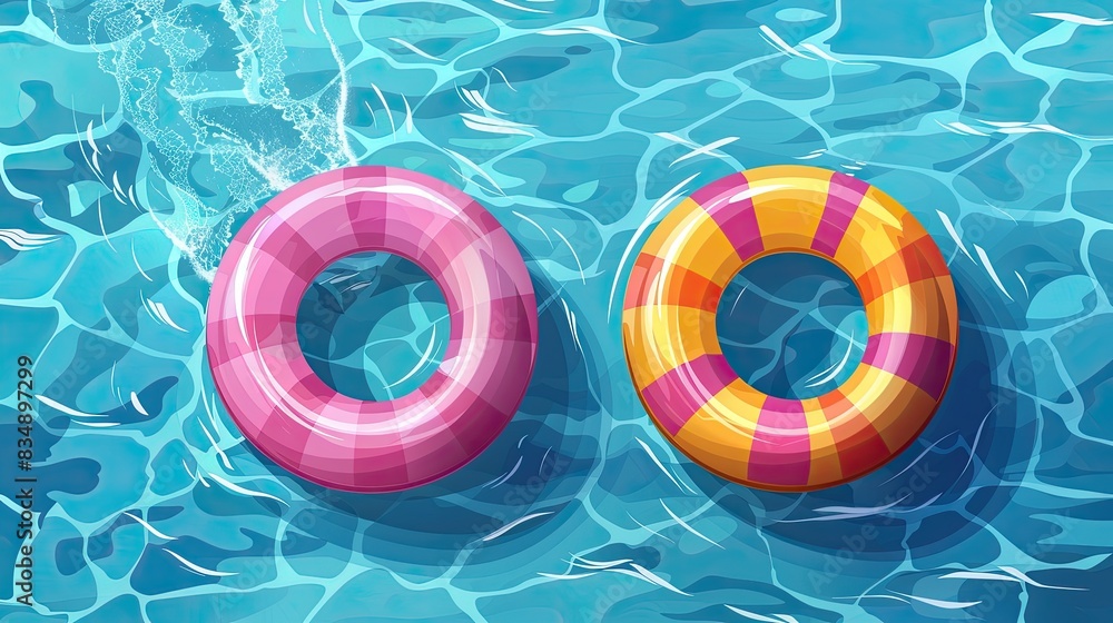 Floating Tube Floating tube flat design top view water park theme ...