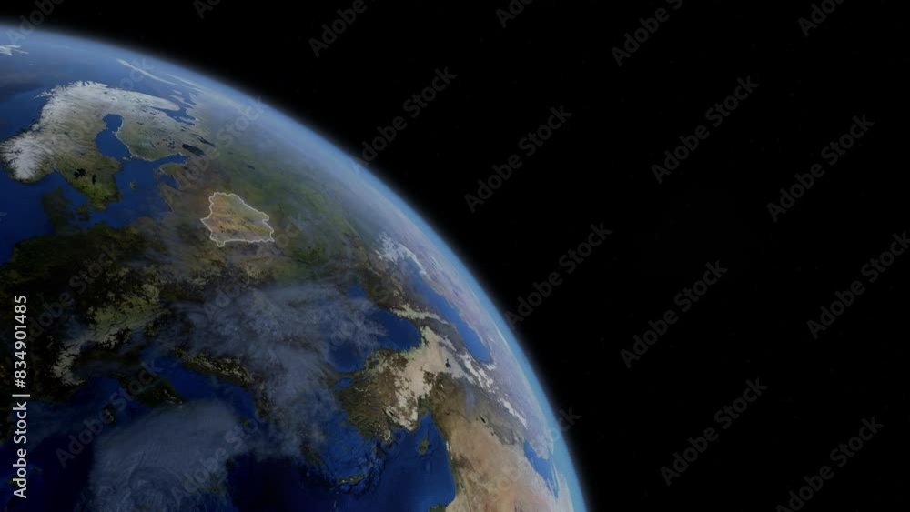 Fly Zoom into Belarus, Minsk, Homel, through space to see the country ...