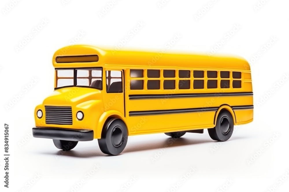 Yellow School Bus 2D Flat Illustration. School Bus mockup with copy and ...