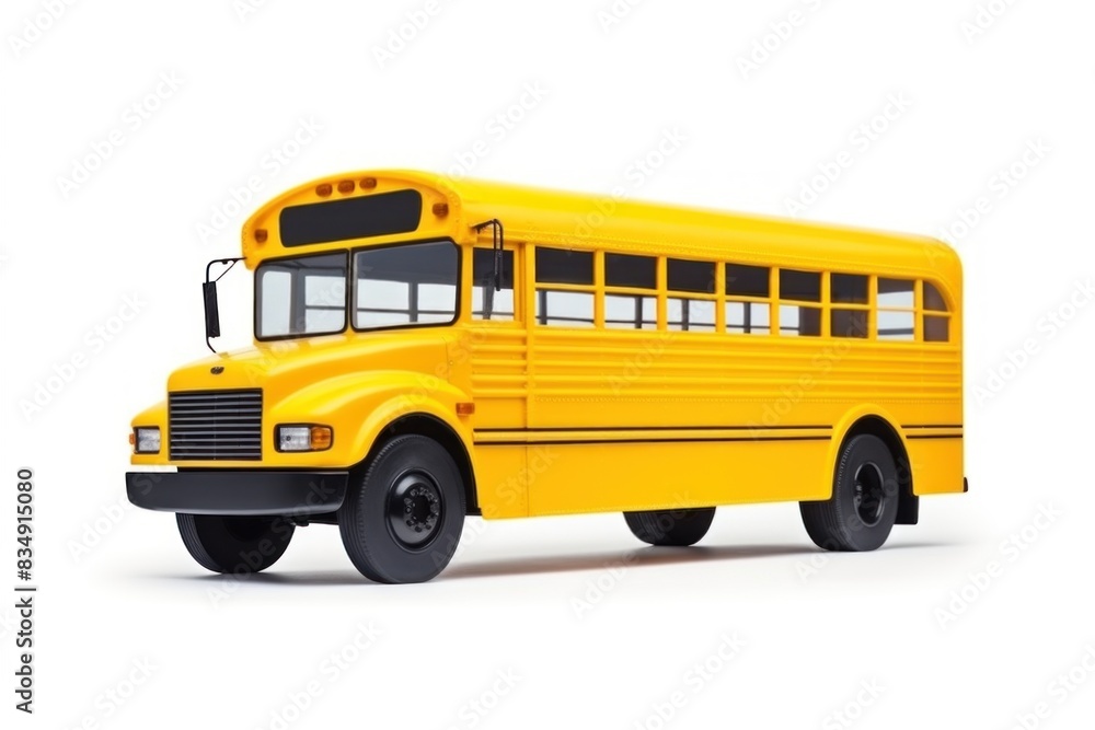 Yellow School Bus 2D Flat Illustration. School Bus mockup with copy and ...