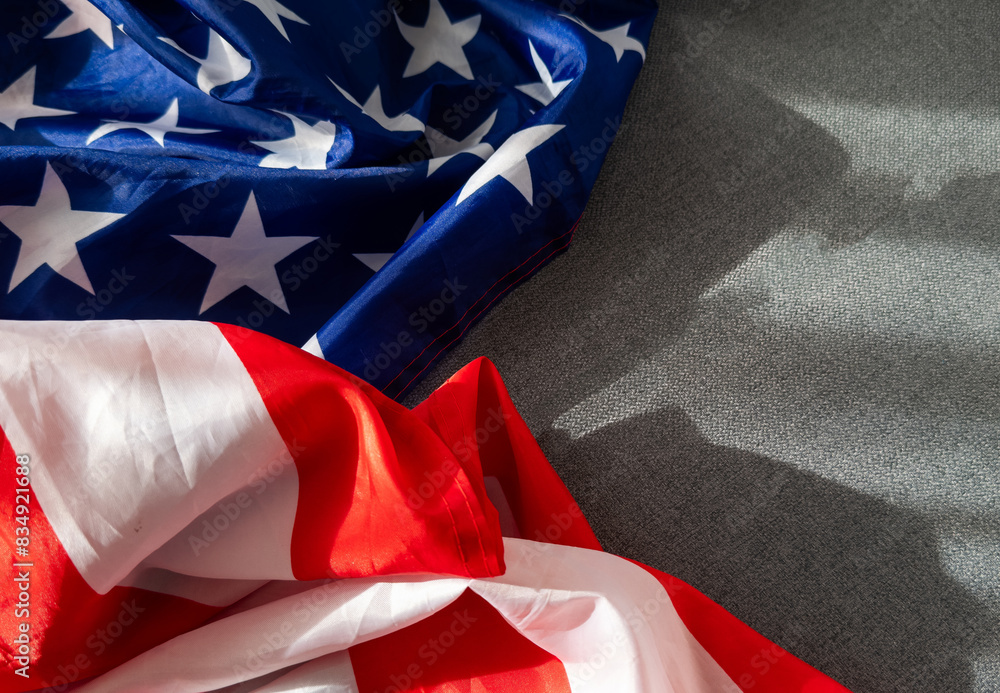 Flag of Jack of the United States along with a flag of the United ...