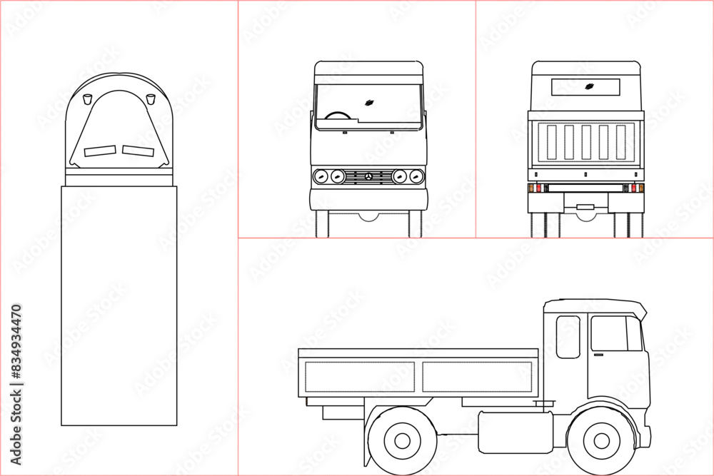 Sketch illustration vector drawing design detail industrial transport ...