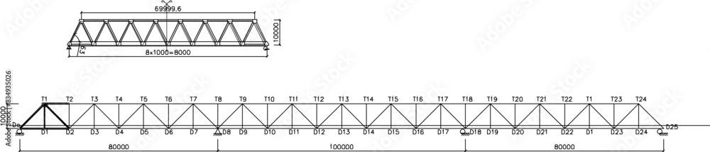 Steel Truss Bridge Cross Section architectural engineering design ...