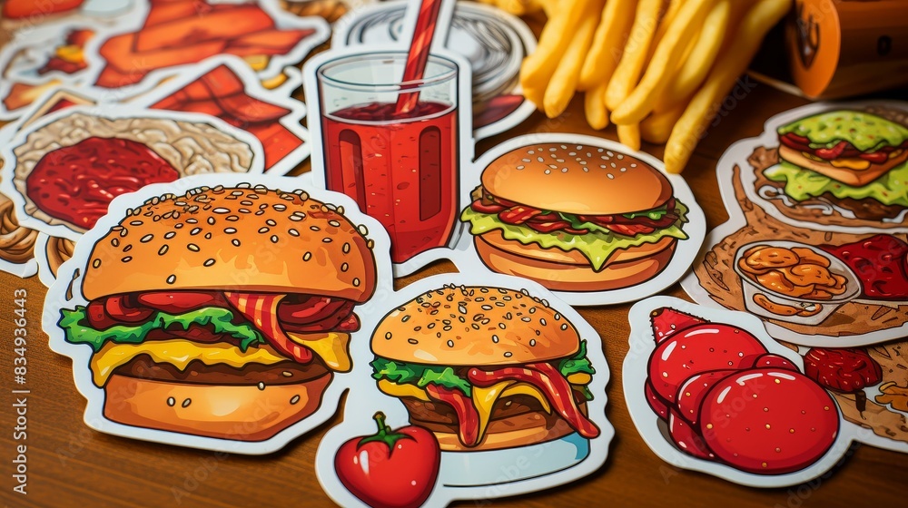 Discover the detailed texture of foodthemed stickers, perfect for any ...