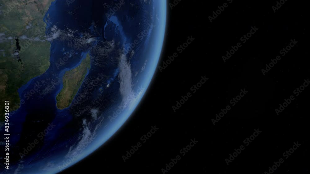 Fly Zoom into Mauritius, Port Louis, through space to see the country ...