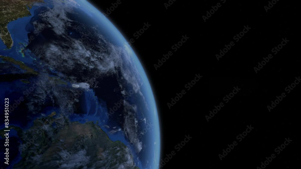 Fly Zoom into Puerto Rico, San Juan, through space to see the country ...