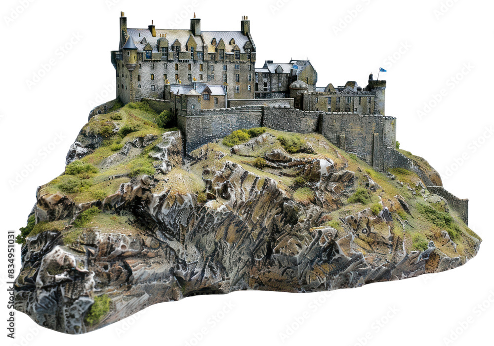 PNG Edinburgh castle architecture building white background. Stock ...