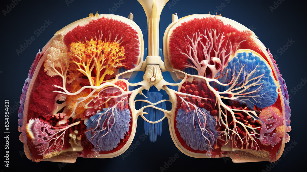 Zdjęcie Stock: This is a detailed anatomical model of the human lungs ...