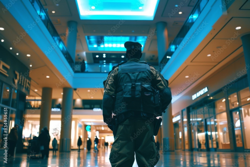 Security guard professional safety patrol man police employee mall safe ...