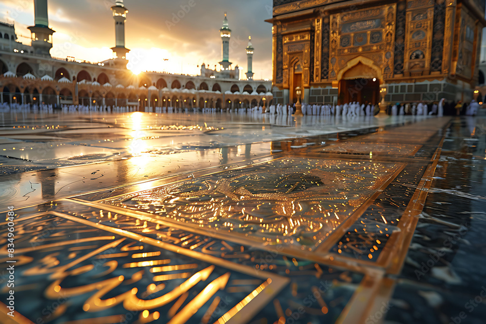 closeup of the Kaaba's golden inscriptions using Macro Photography and ...