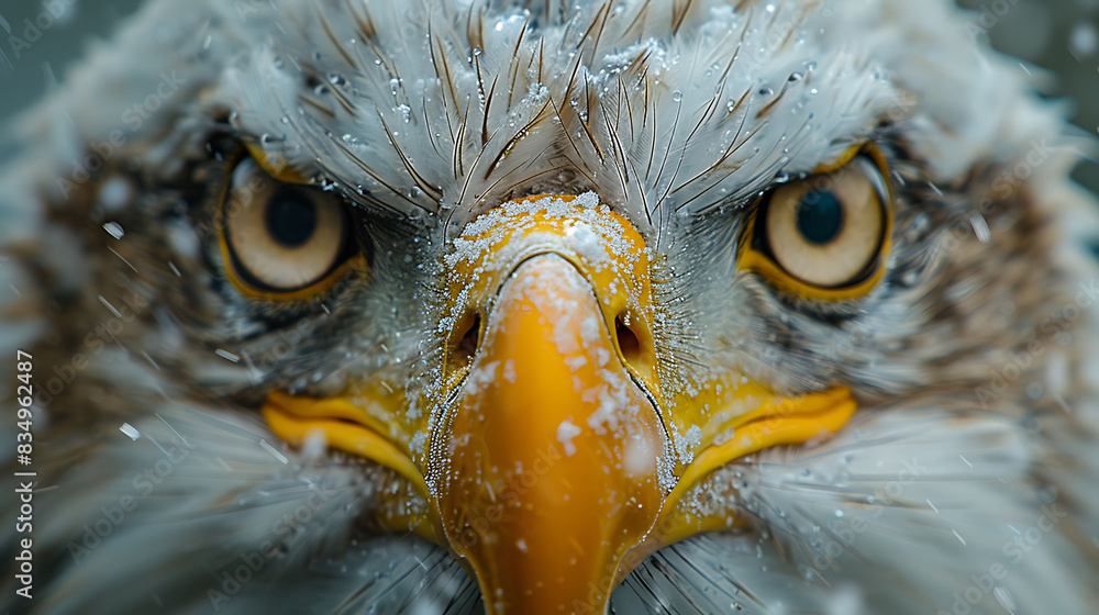 closeup shot of bald eagle's piercing gaze captured intimate portrait ...