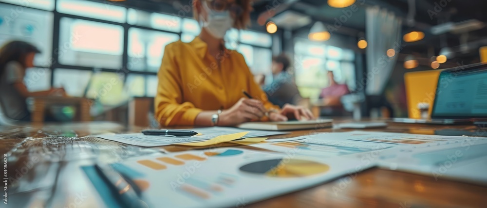 A project manager conducting a risk assessment with team members focus ...