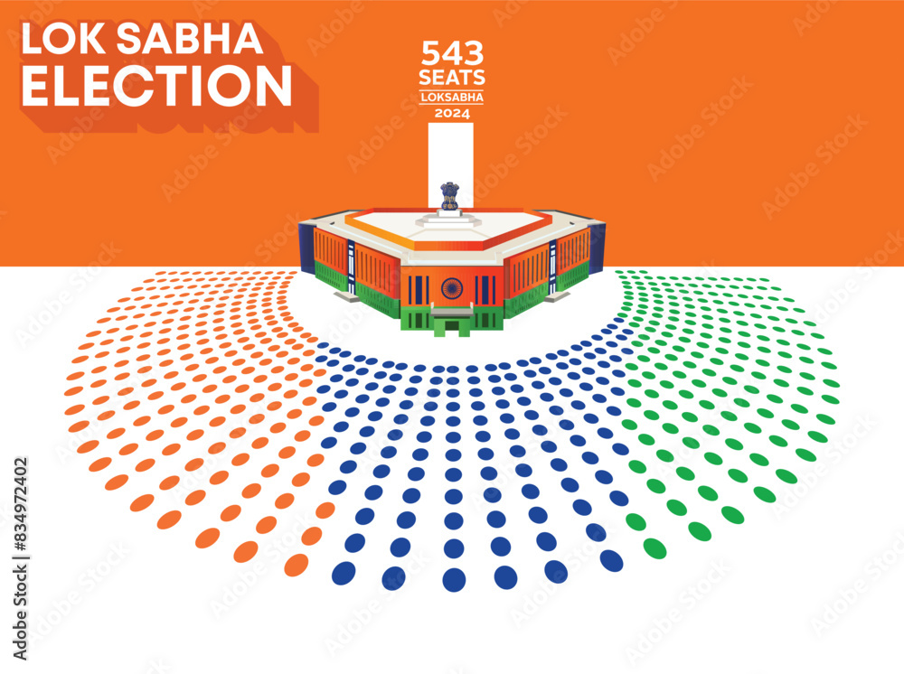 Vetor de Lok Sabha Election of India. A creative concept poster design ...