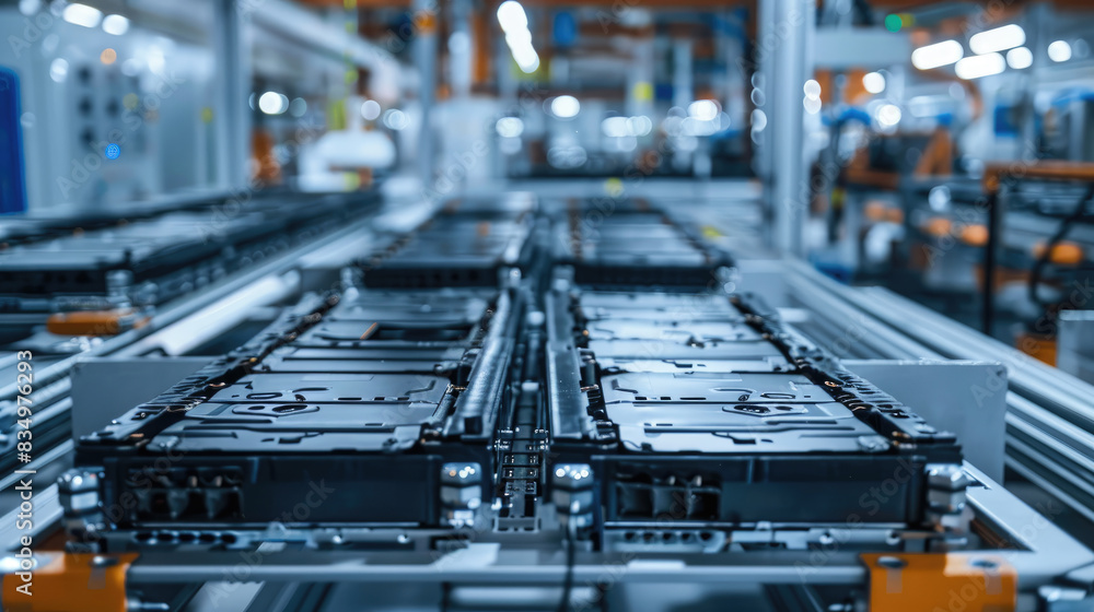 Manufacturing Process of Electric Car Battery Cells Stock Photo | Adobe ...