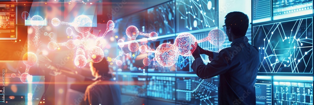 Quantum computer illustrating the principles of quantum mechanics and ...