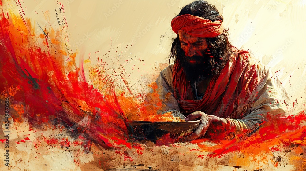 An illustration of Jesus Christ breaking the bread. Stock Illustration ...