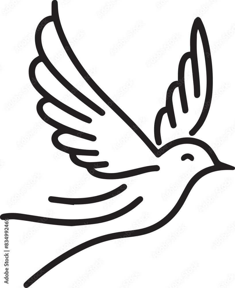Bird Vector Line Art. Line Art. Bird Drawing. Artwork. Flying Bird ...