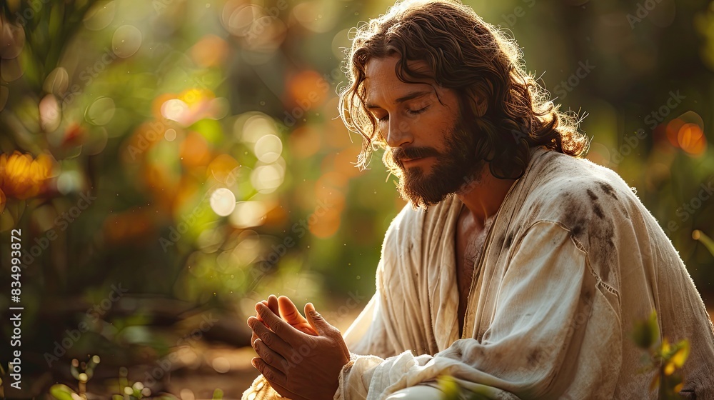 Photo & Art Print An image of Jesus Christ praying in the Garden of ...
