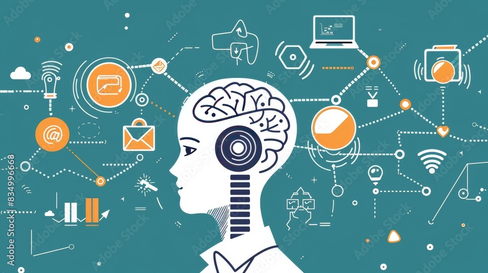 Create an infographic showcasing AI in education. Include examples of ...