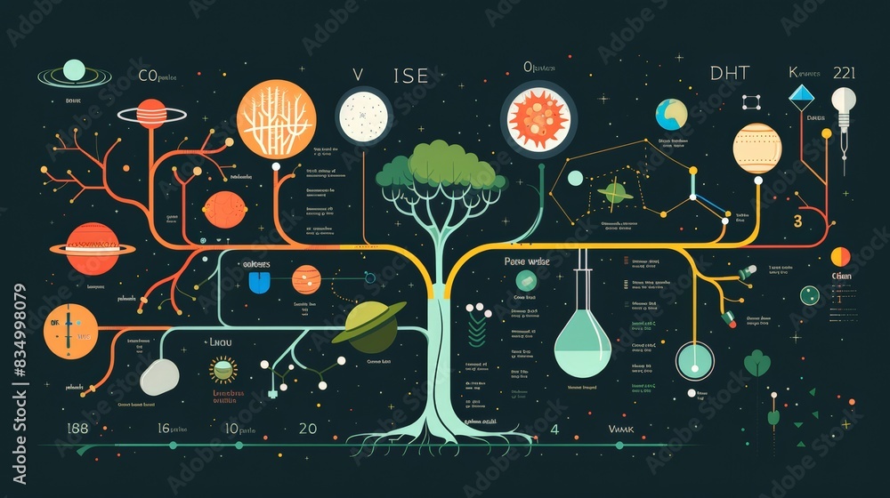 Design a visual guide to the branches of science. Include disciplines ...