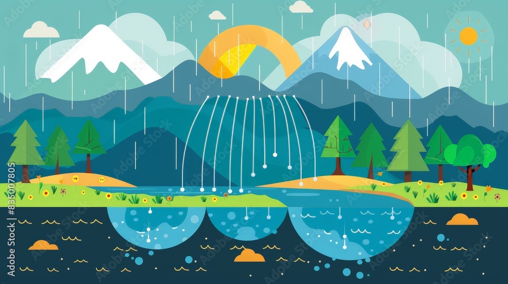 Develop a visual representation of the water cycle. Explain processes ...