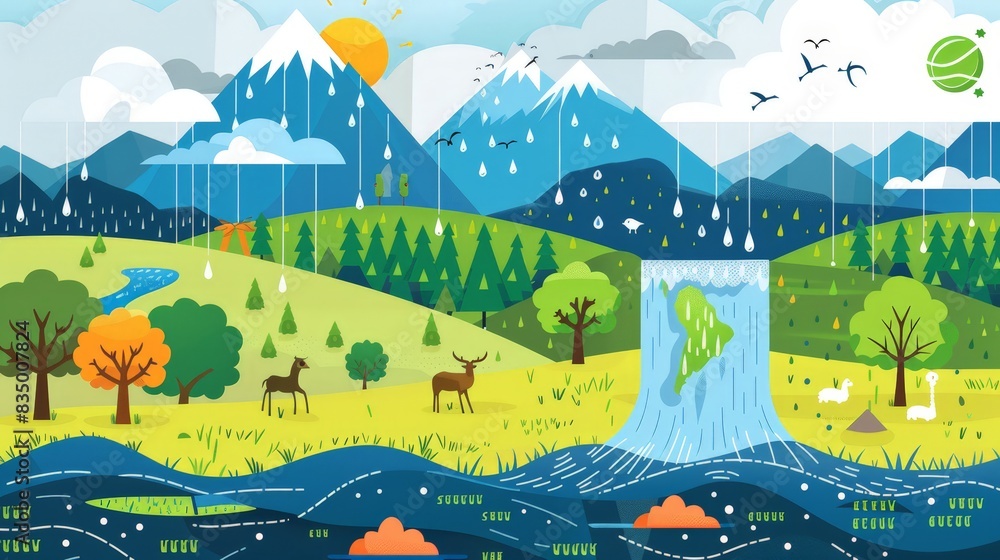 Develop a visual representation of the water cycle. Explain processes ...