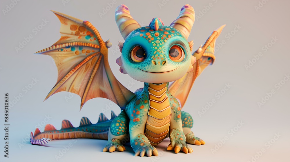 An imaginative and adorable character model of a tiny dragon Stock ...