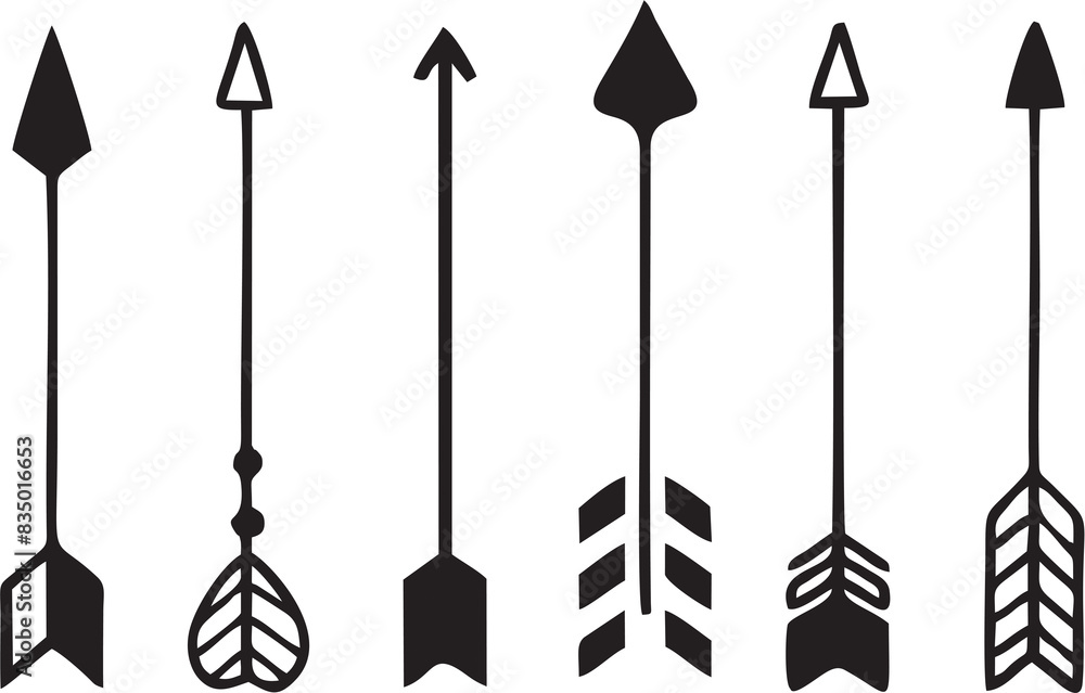 Rustic boho hand drawn arrows. Hipster ethnic tribal elements for print ...