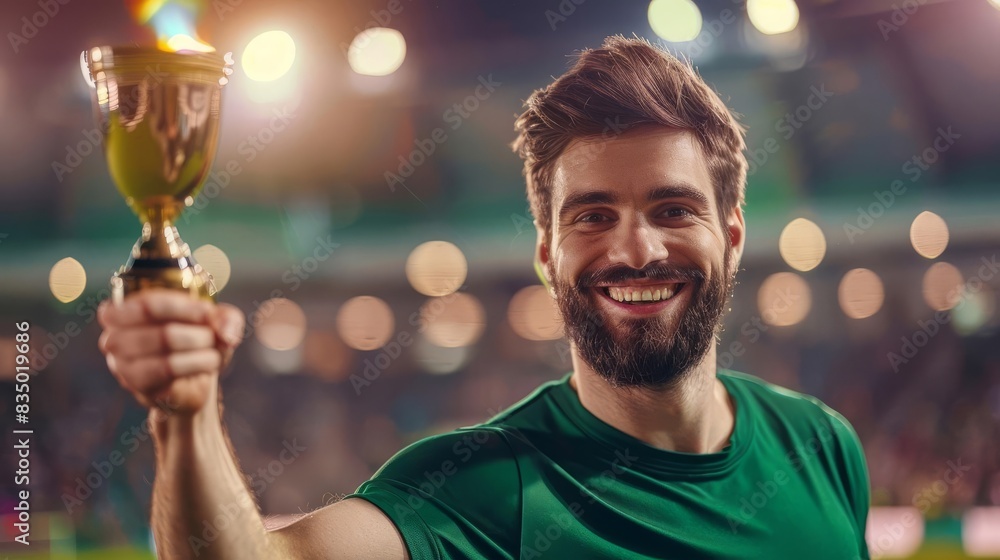 Olympic Paris 2024 sport Focus a handsome gaelic football player happy ...