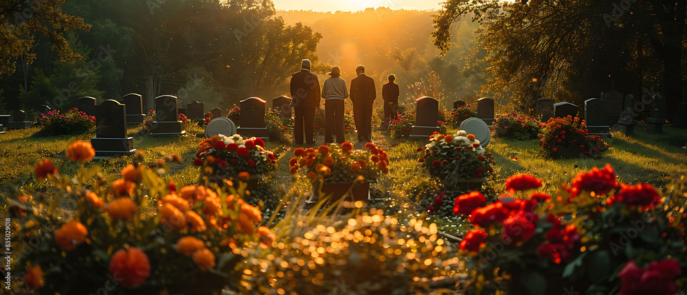 Memorial Day ceremony with veterans and families standing in silence at ...