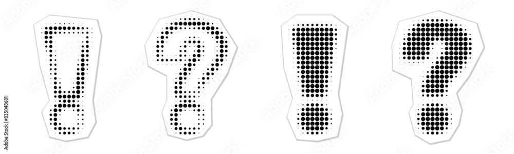 Comic question mark and exclamation point in pop art style illustration ...