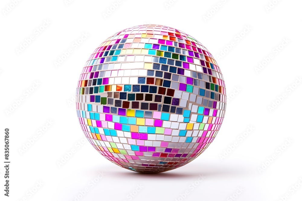 Render 3d illustration of color disco ball isolated on white background ...