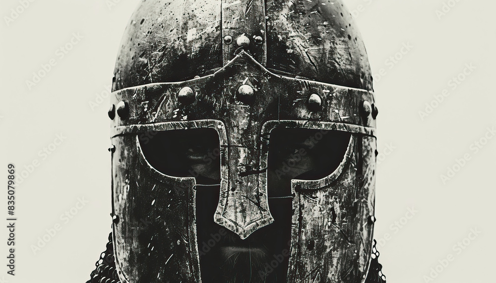 Ancient Saxon civilization warrior helmet, modern graphic design ...
