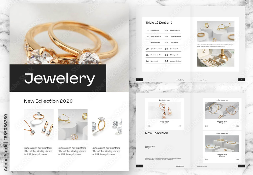 Clean Jewelry Catalog Stock Template | Adobe Stock