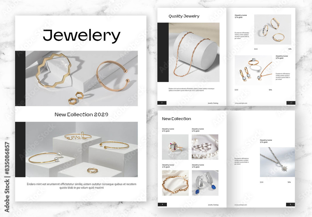 Clean Jewelry Catalog Stock Template | Adobe Stock