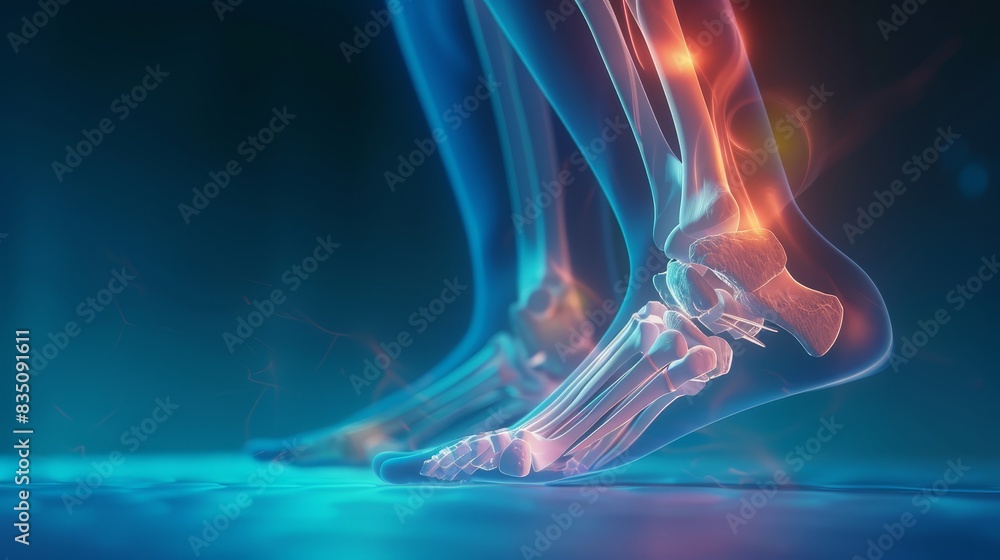 3D rendering of the wrist with sports injury impact, showing detailed ...