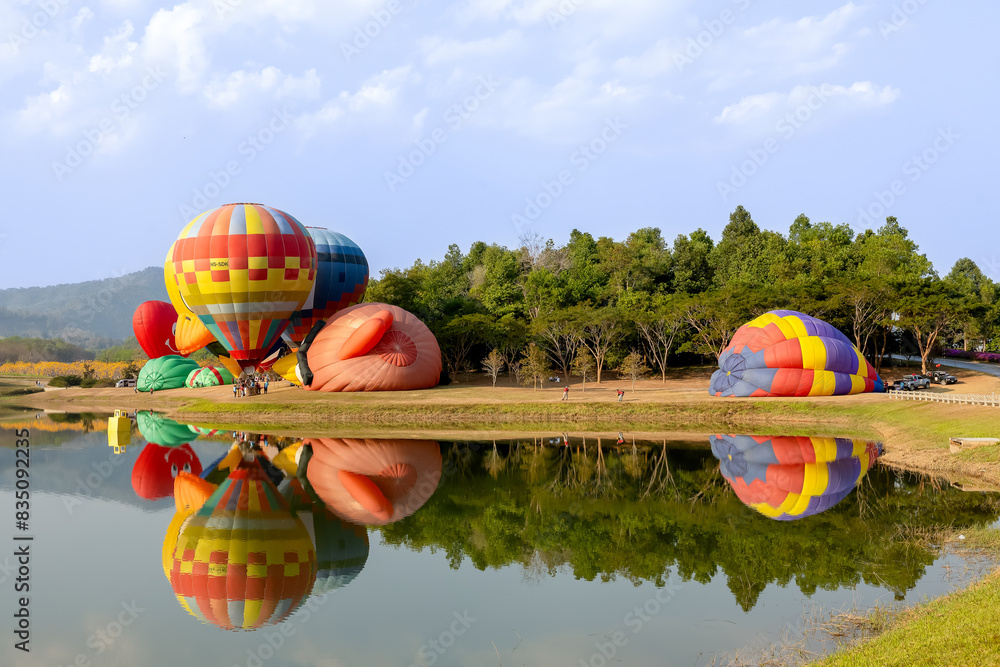 CHIANG RAI THAILAND - Feb 14 2024: SINGHA INTERNATIONAL BALLOON FIESTA ...