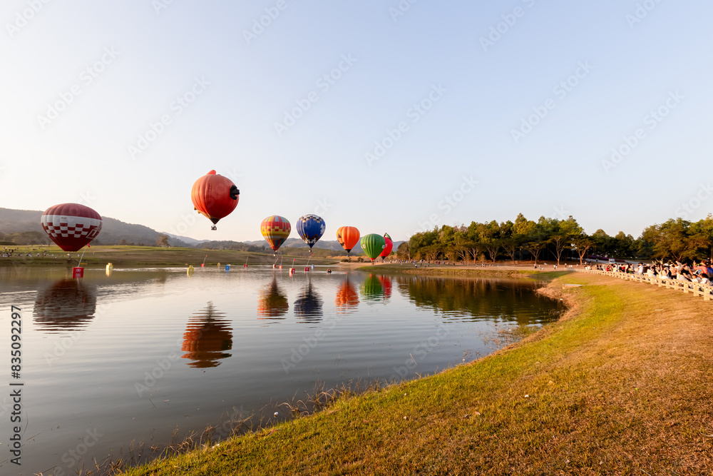 CHIANG RAI THAILAND - Feb 14 2024: SINGHA INTERNATIONAL BALLOON FIESTA ...