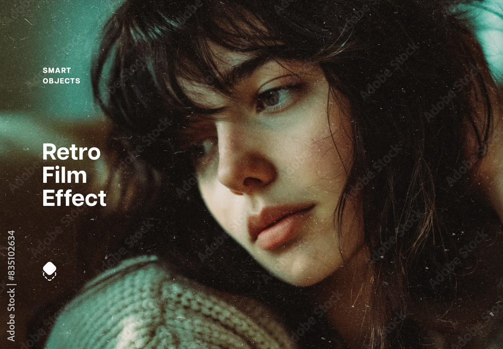 Old Retro Film Photo Effect Mockup Stock Template | Adobe Stock