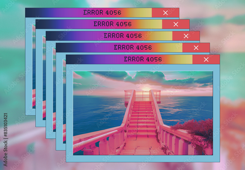 Retro Interface Aesthetics Photo Effect Mockup Stock Template | Adobe Stock