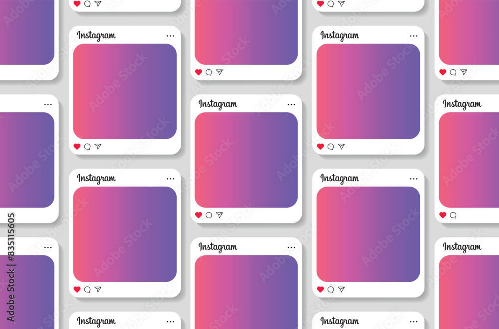 instagram post mockup vector. social media instagram carousel post ...