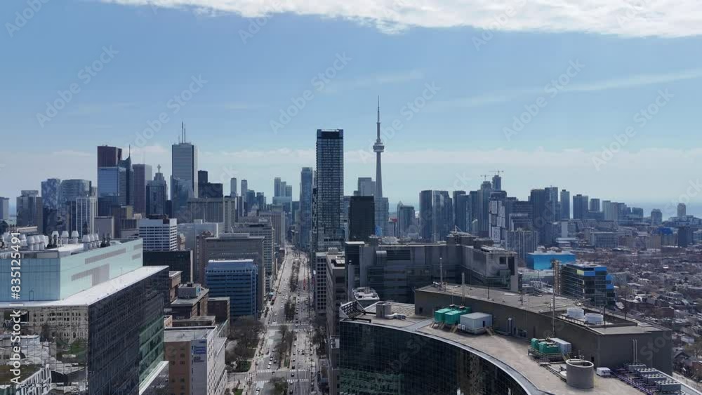 City of Toronto from above with its iconic skyline and high rise office ...