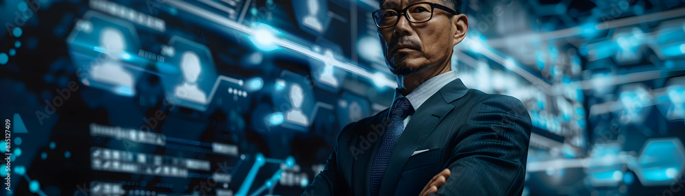 Photo realistic CEO Profile with Corporate Governance Icons: Ethical ...