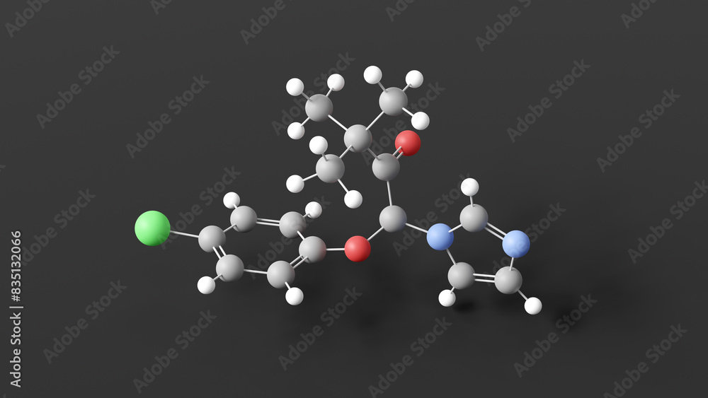 ภาพประกอบสต็อก climbazole molecular structure, antifungal agent, ball ...