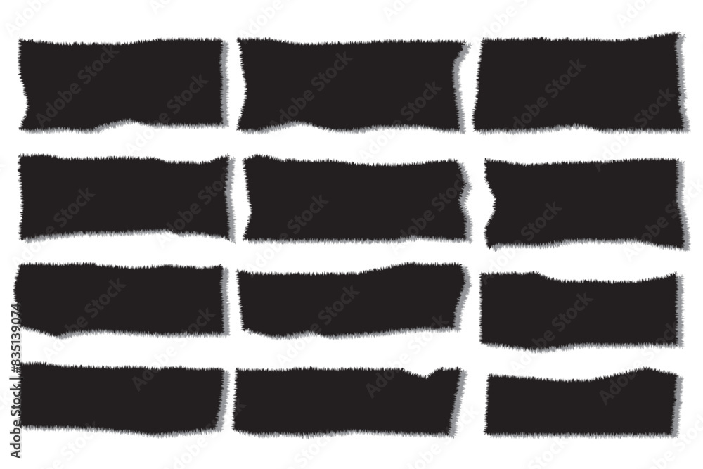 Set of torn paper strips isolated on background. Vector realistic ...