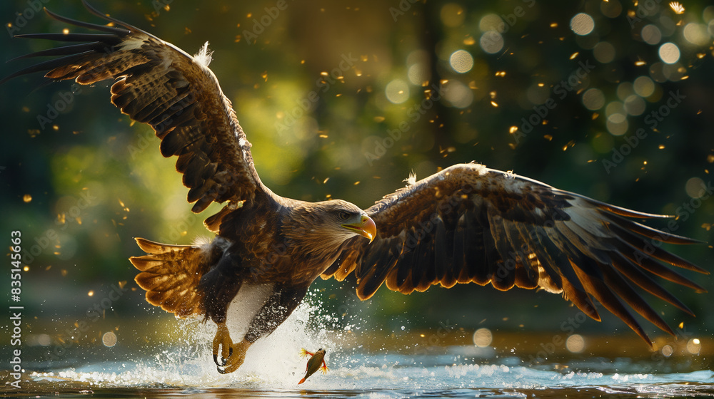 Majestic Eagle Soaring Over Pristine Waters, Sharp Talons Ready ...