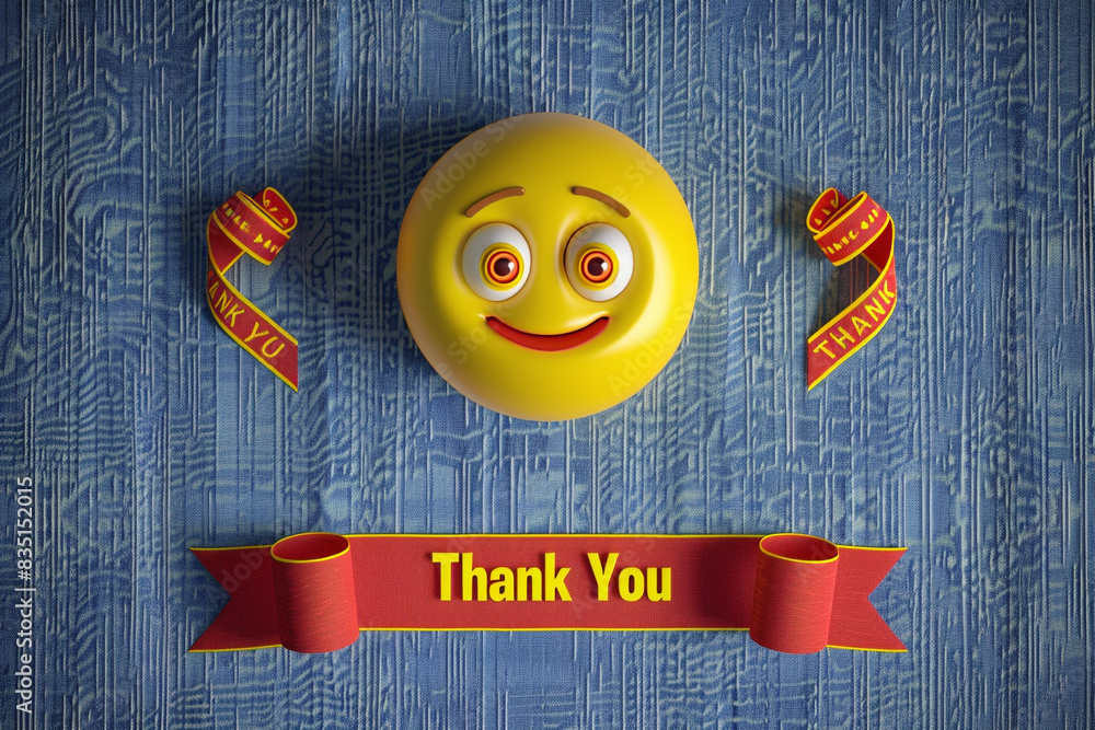 Render an image showing a 3D luxury yellow emoji, below which a red ...