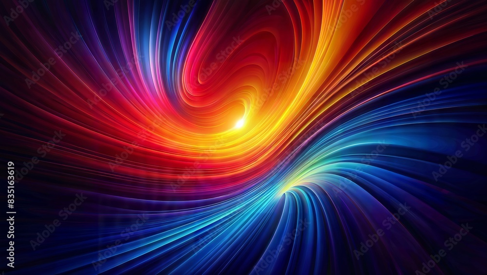 Digital artwork with a swirl of colors transitioning from deep blue to ...