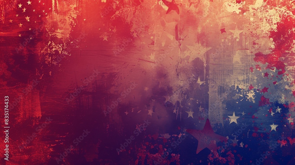 Patriotic red, white, and blue abstract background with flag patterns ...