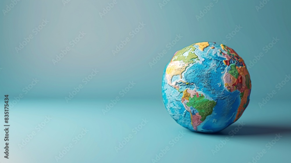 Colorful world globe against a light blue background, highlighting ...